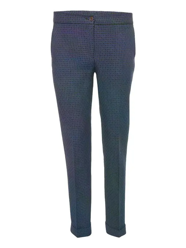 Etro Jacquard Skinny Trousers - Blue