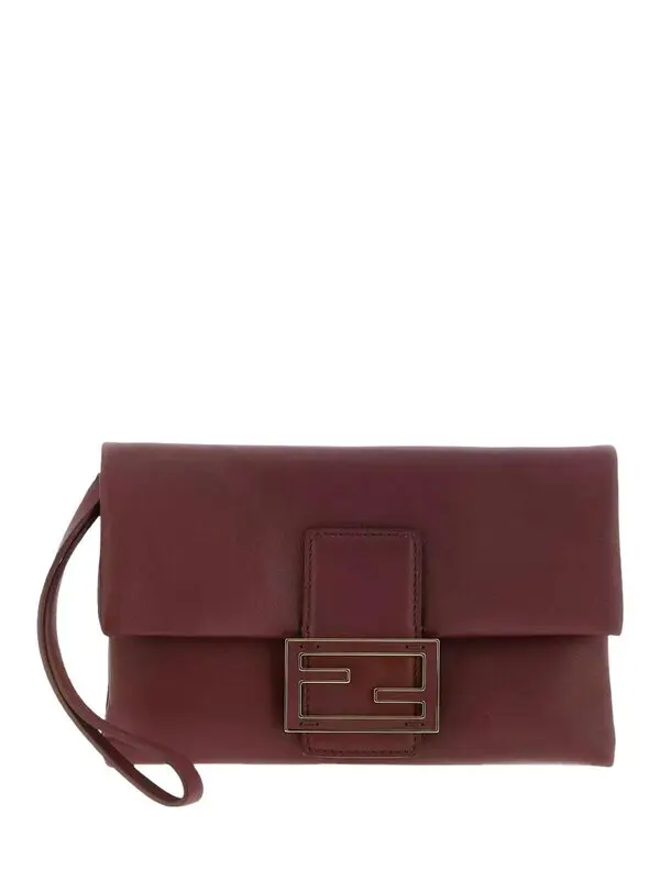 Fendi Mamma Baguette Clutch - Red