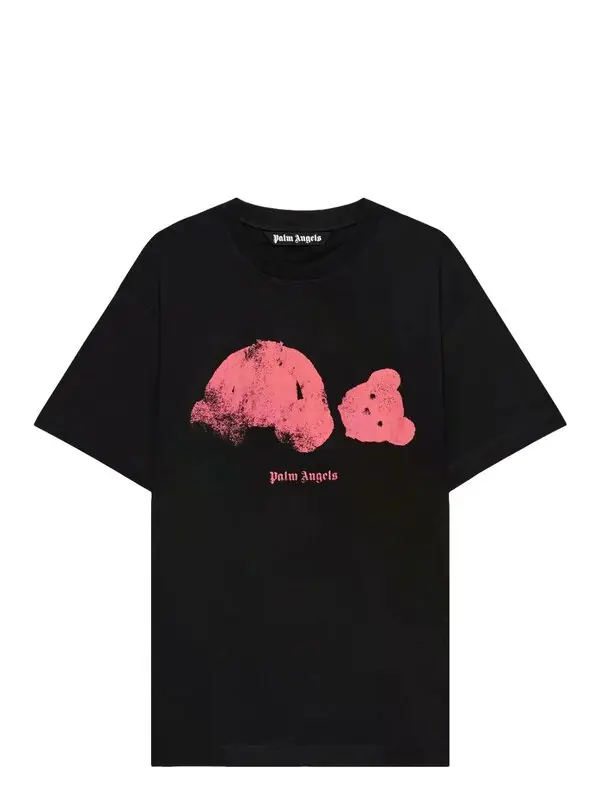 Palm Angels Spray Broken Bear T-shirt - Black