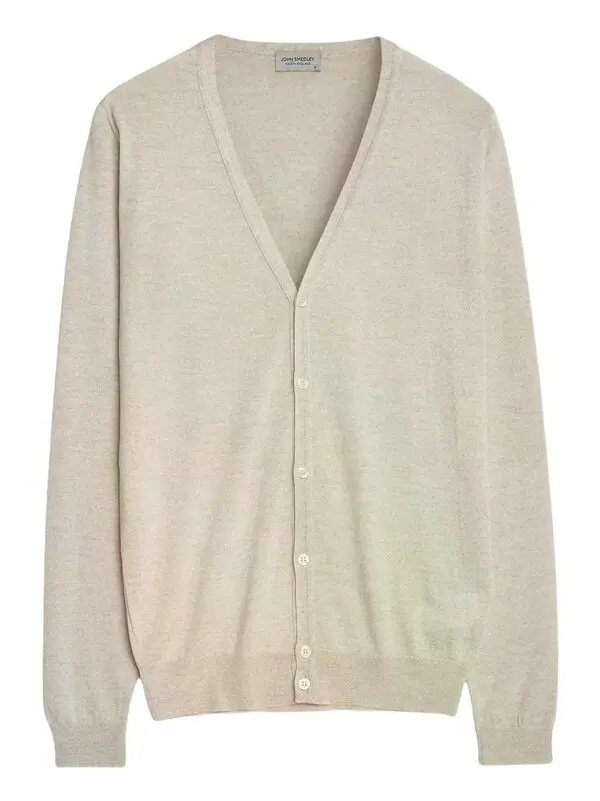 John Smedley V-neck Buttoned Cardigan - Neutrals