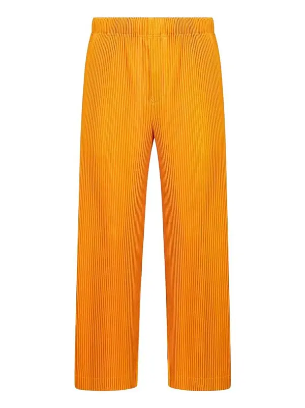 Issey Miyake Pleated Straight-leg Trousers - Orange