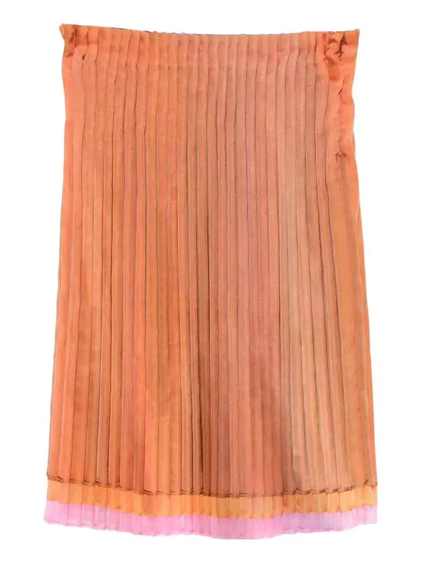 Issey Miyake Three-layer Pleated Skirt - Orange