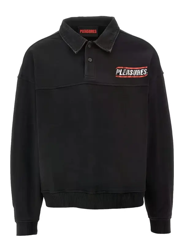 PLEASURES Graphic Polo Shirt - Black