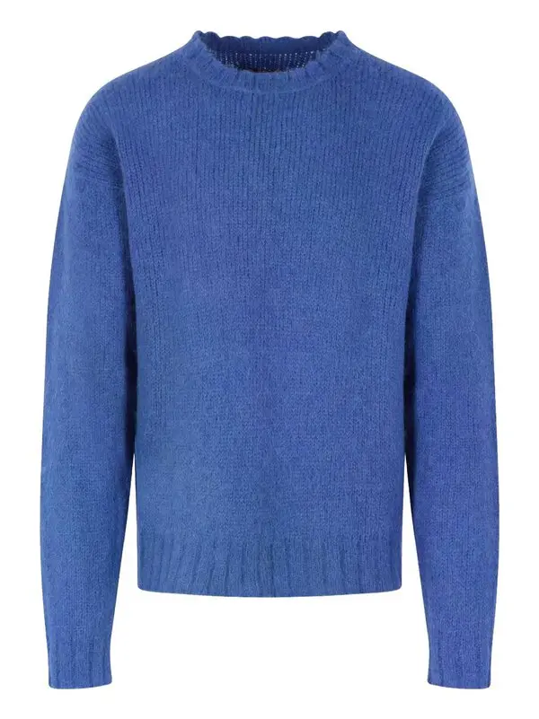 MONITALY Ribbed Crew-neck Sweater - Blue