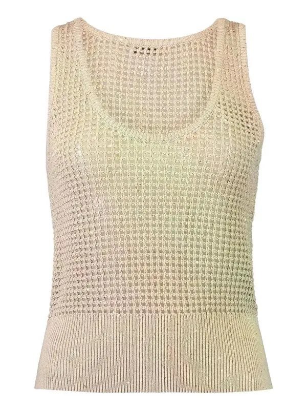 Brunello Cucinelli Scoop Neck Knit Top - Neutrals