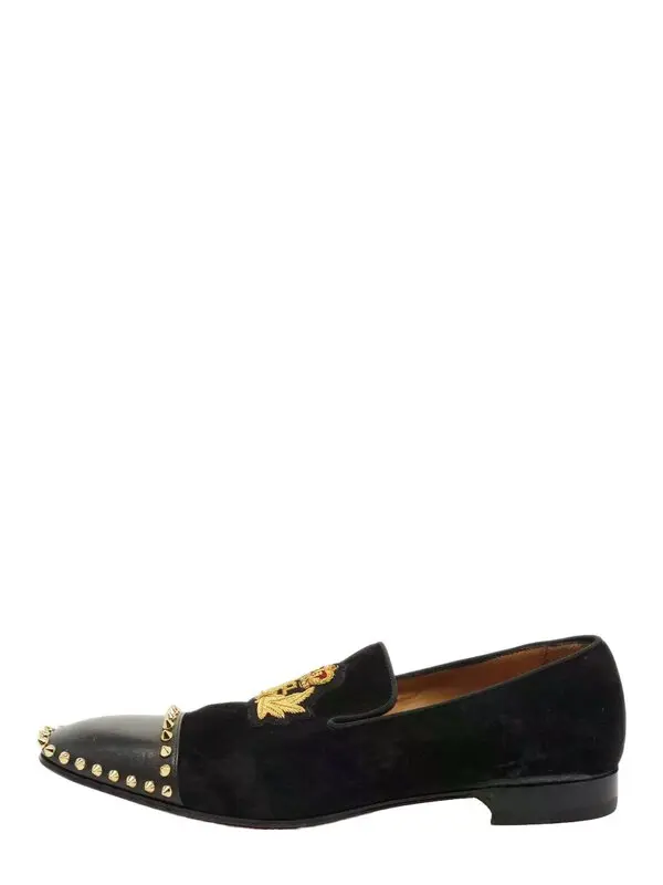 CHRISTIAN LOUBOUTIN Captain Loubi Embroidery Loafers - Black