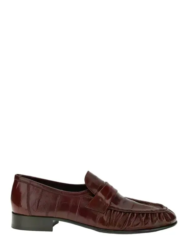 THE ROW Soft Penny Leather Loafers - Brown
