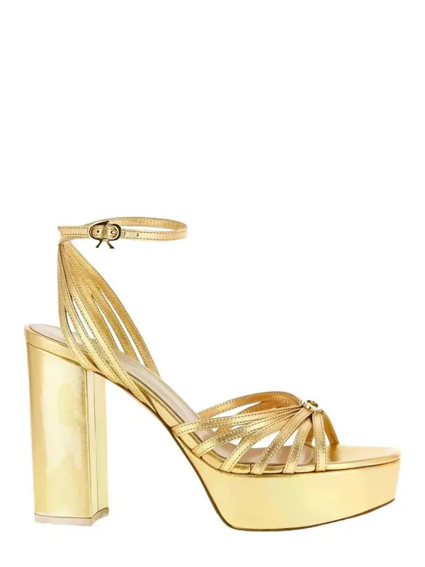 GIANVITO ROSSI Rita Platform Sandals - Gold