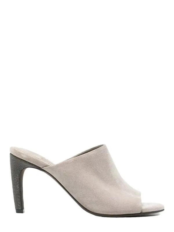 Brunello Cucinelli Heeled Peep-toe Sandals - Grey
