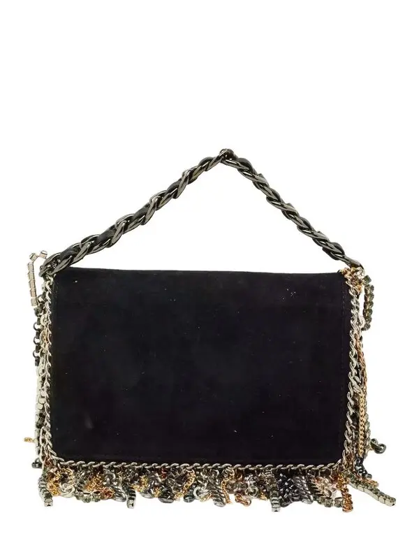 JIMMY CHOO Chain-embellished Suede Mini Bag - Black