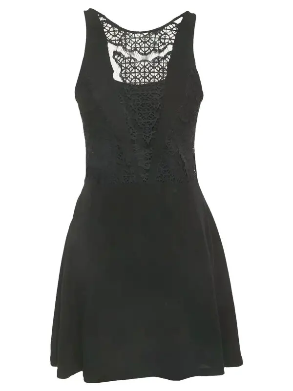 Sandro Sleeveless Lace-inserts Dress - Black