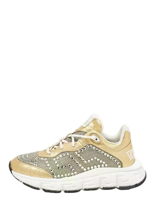 Versace Embellished Sneakers - Gold