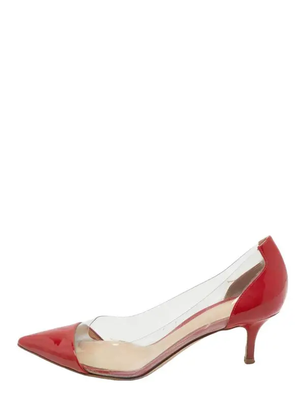 GIANVITO ROSSI Plexi Pointed Toe Pumps - White