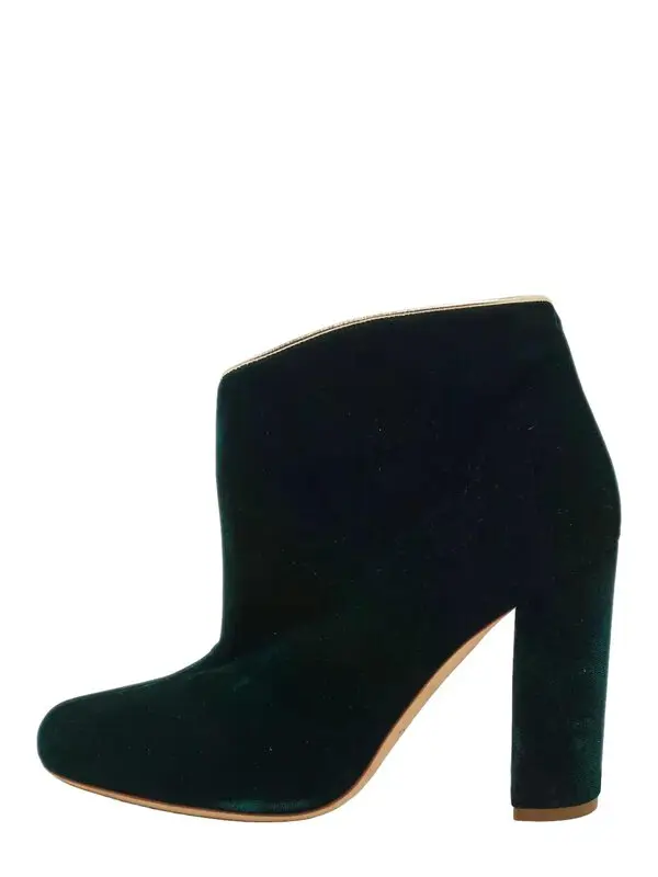 MALONE SOULIERS Eula Velvet Block-heel Boots - Green