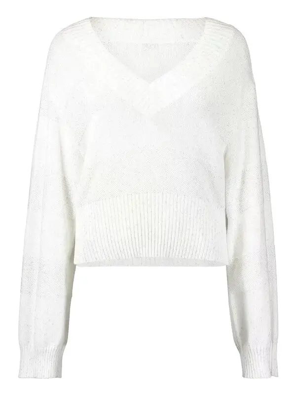 Brunello Cucinelli Long-sleeve V-neck Sweater - White