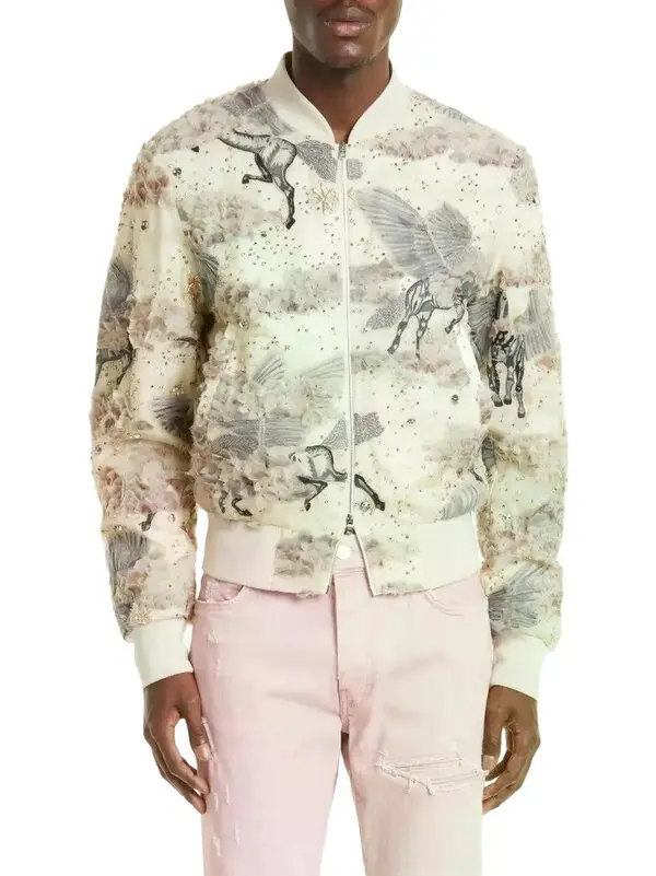 Amiri Floral Sequin Jacket - Neutrals