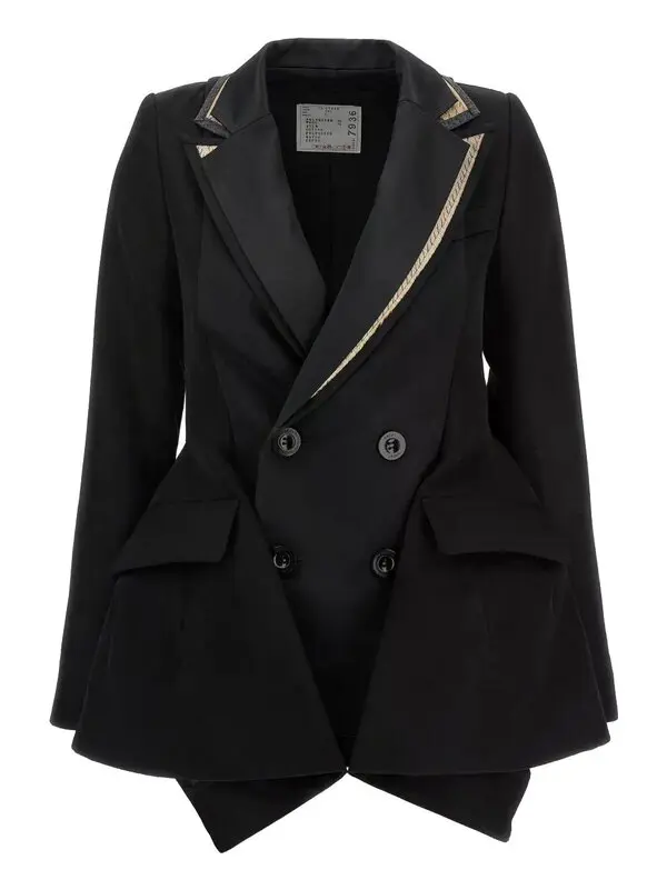 Sacai Multilayer Double-breasted Blazer - Black