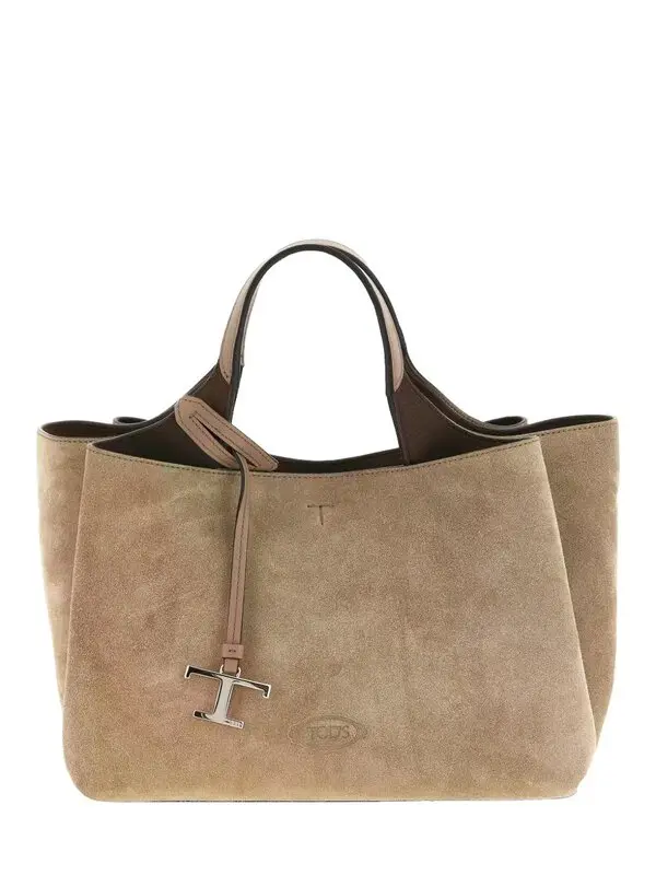 TOD'S Mini Apa Suede Tote Bag - Neutrals