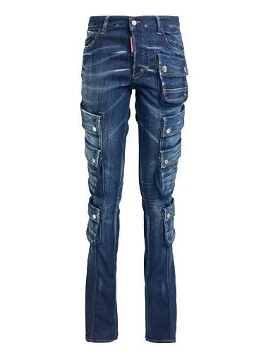 Dsquared2 Cotton-elastane Blend Cargo Jeans - Blue