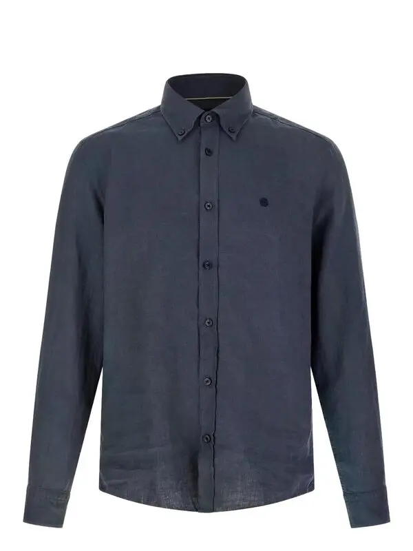 BOSS Embroidered Buton-fastening Shirt - Blue
