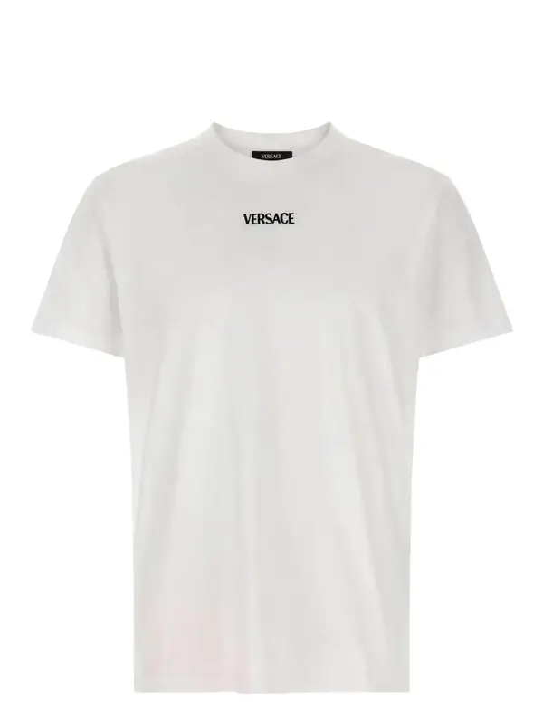 Versace Logo-embroidery Crew-neck T-shirt - White