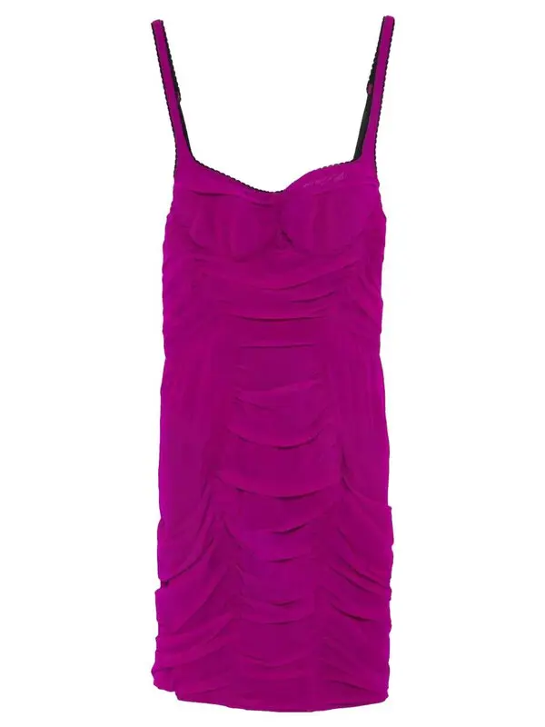 Attico Ruched Mini Dress - Purple