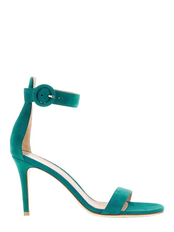 GIANVITO ROSSI Portofino Suede Sandals - Green