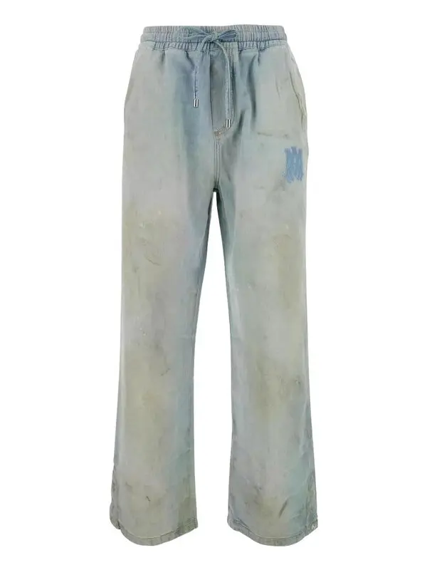 Amiri Appliqué Wide-leg Jeans - Blue