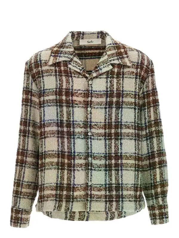 Séfr Ojai Textured Check Shirt - Neutrals