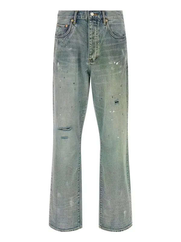 PURPLE BRAND P011 Slash-paint Jeans - Blue