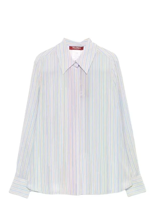 Max Mara Striped Long-sleeve Shirt - Blue