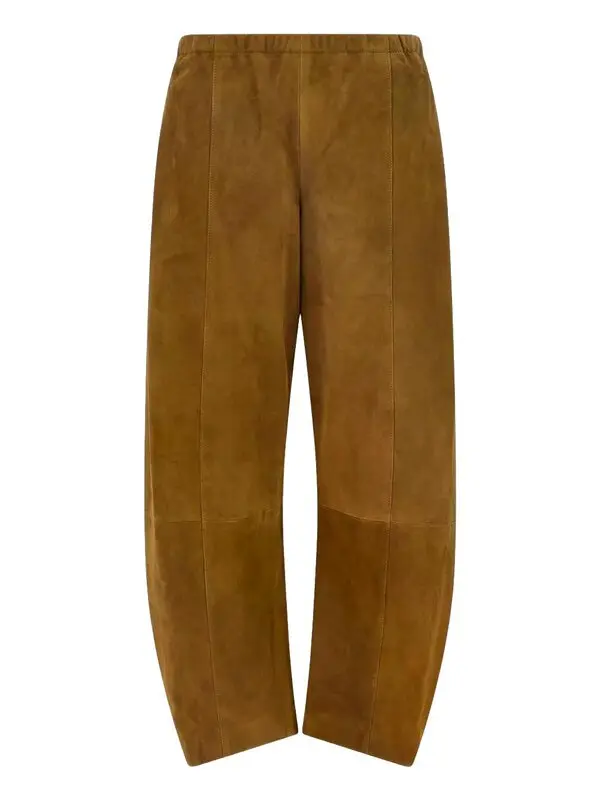 Khaite Elasticated-waist Wide-leg Trousers - Brown