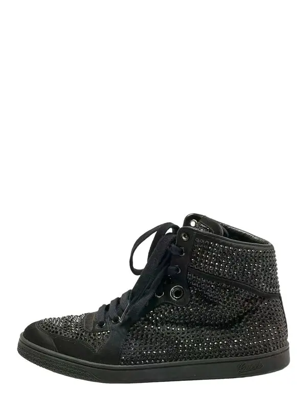 Gucci Coda Crystal Embellished High-top Sneakers - Black
