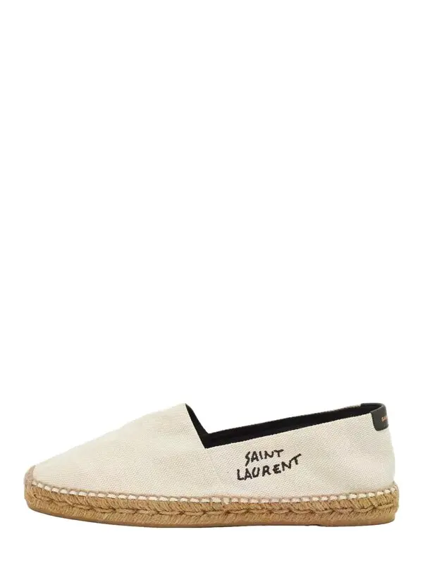 Saint Laurent Canvas Logo-embroidered Espadrilles - Neutrals