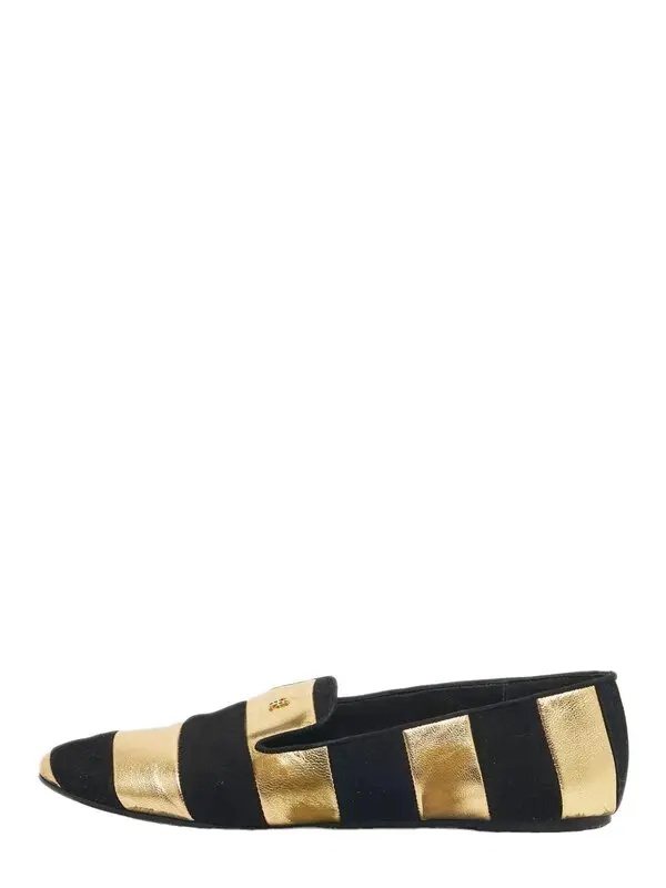Carolina Herrera Striped Logo-detail Loafers - Black