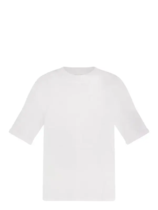 Brunello Cucinelli Mock-neck Ribbed-trim T-shirt - White