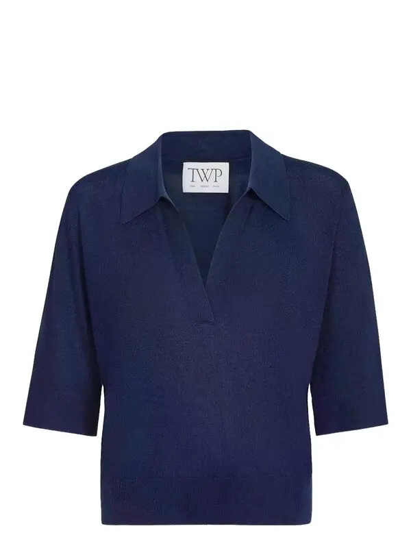TWP V-neck Polo - Blue