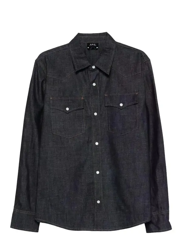 A.p.c. Western Long-sleeved Shirt - Blue
