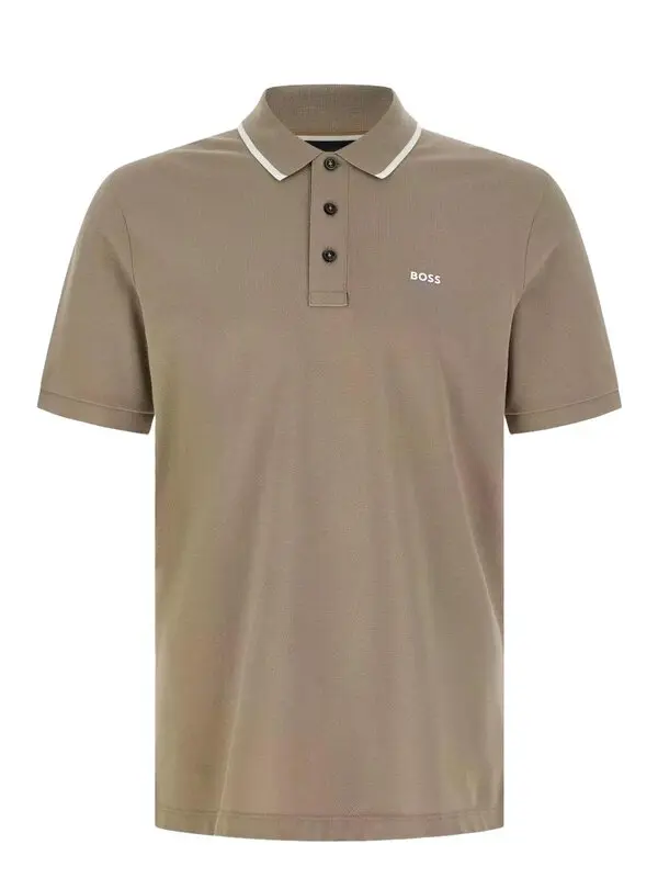 BOSS Logo-detail Polo Shirt - Neutrals