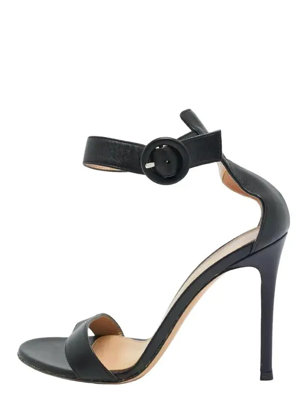 GIANVITO ROSSI Leather High Heel Sandals - Black