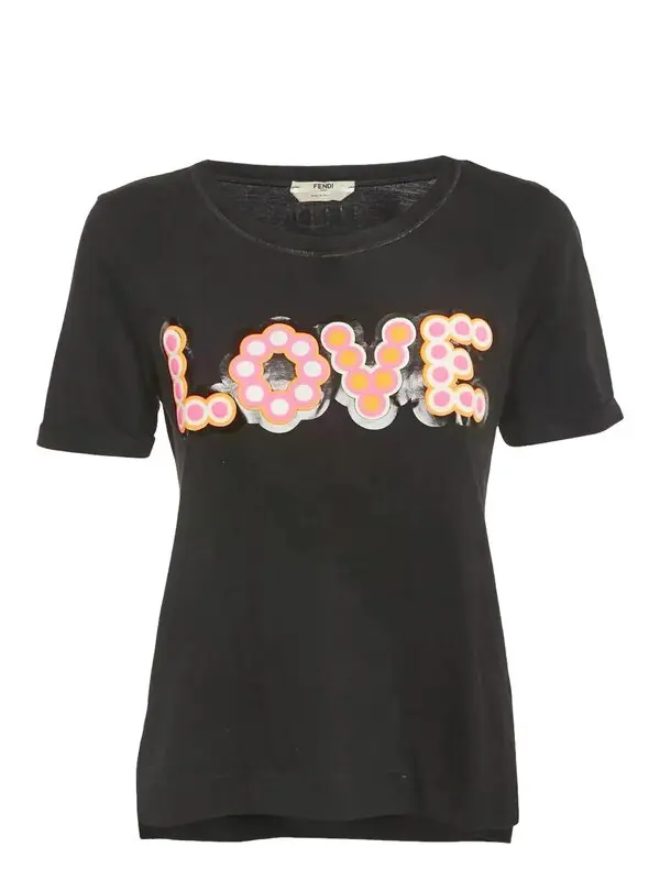 Fendi Love-appliqué T-shirt - Black