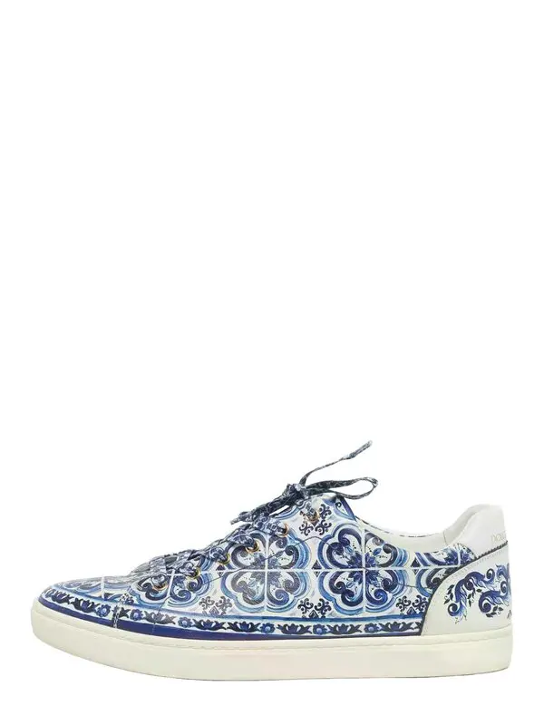 Dolce & Gabbana Pattern Leather Sneakers - Blue