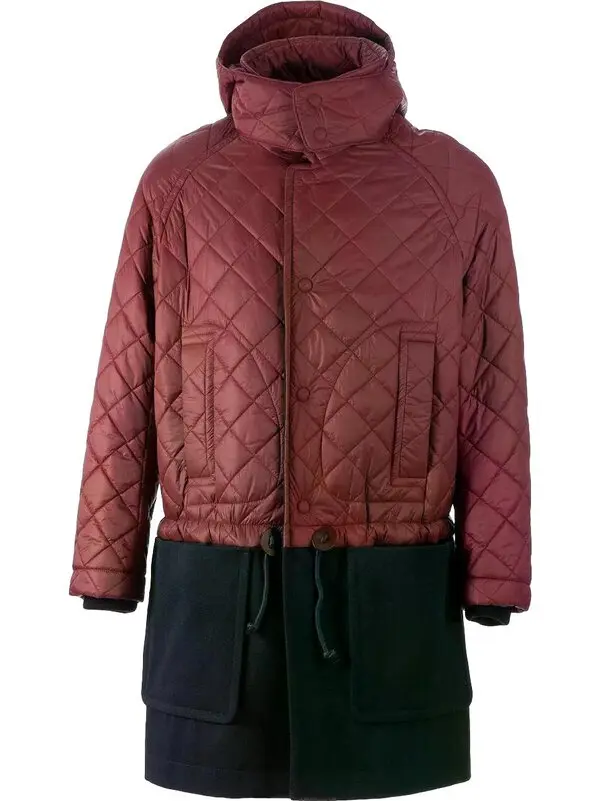 Carven Quilted Coat - Red