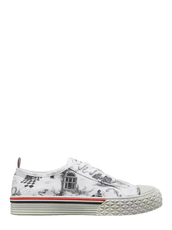 Thom Browne Toile Low Top Sneakers - White