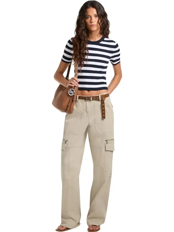 Michael Kors Stretch Cotton Utility Cargo Pants - Grey