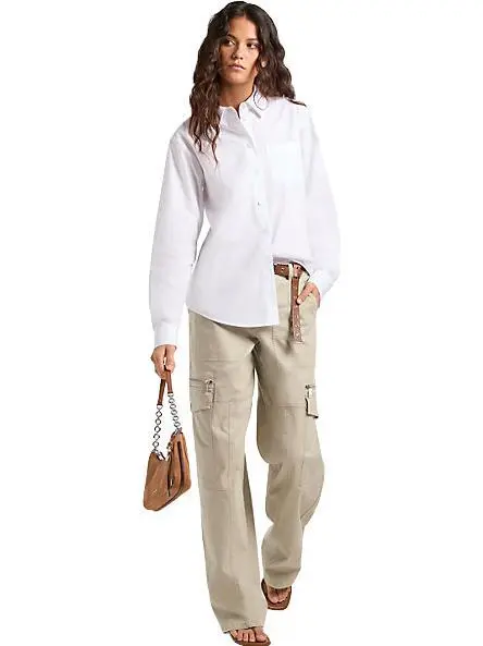 Michael Kors Cotton Poplin Boyfriend Shirt - White