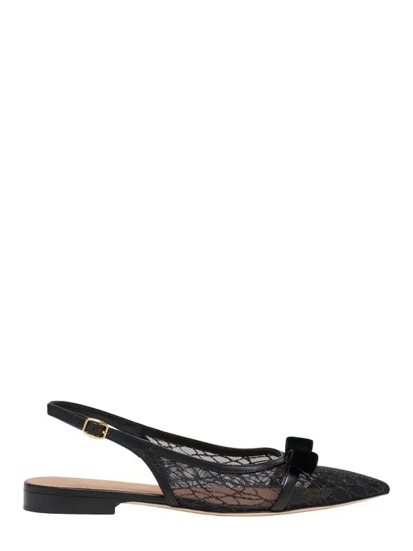 MALONE SOULIERS Jama Glittered Slingback Flats - Metallic