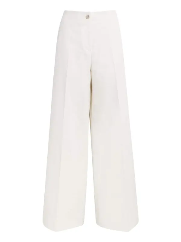 Brioni Cotton-silk Wide-leg Trousers - Grey