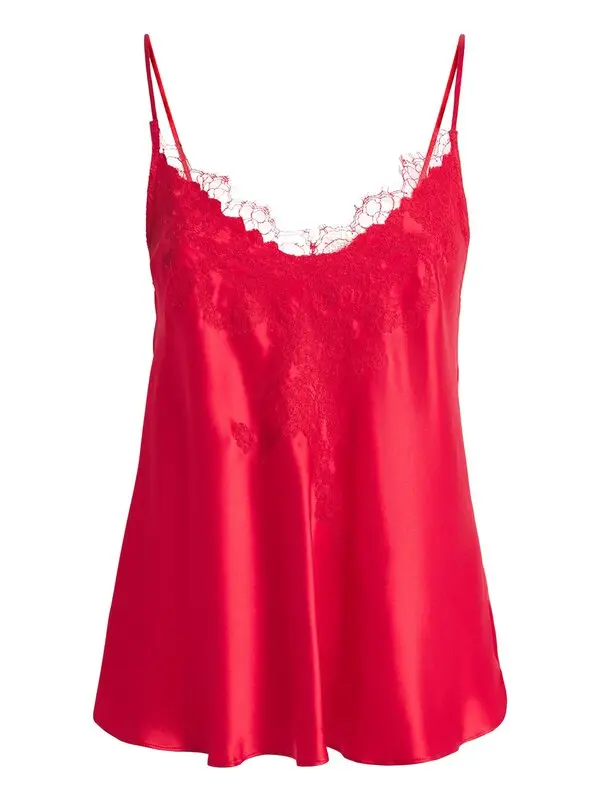 TORLOWEI Silk-lace Cami Top - Red