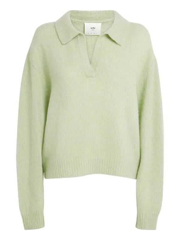 Arch4 Cashmere Polo Sweater - Green